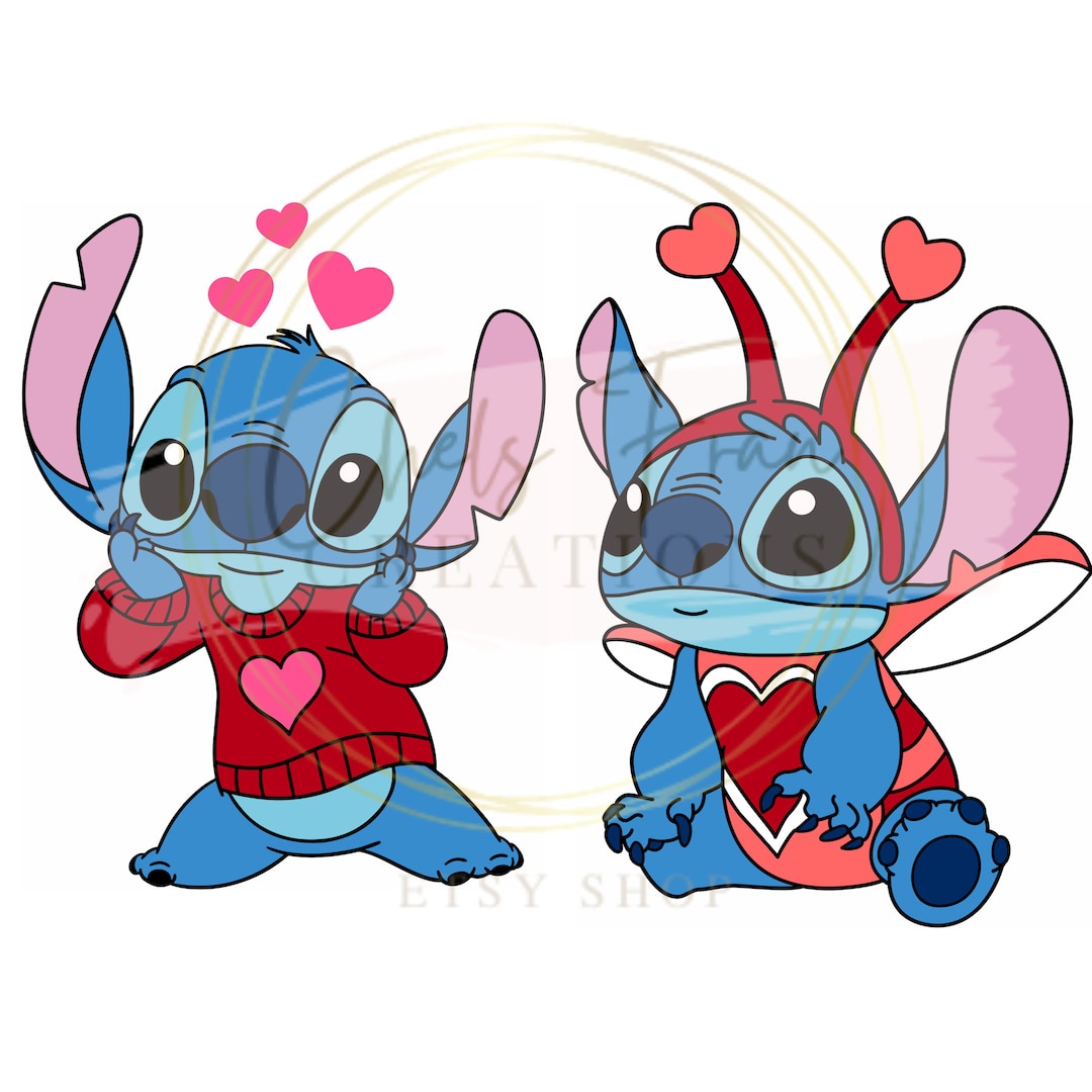 Valentine's Day Stitch DXF SVG PNG Files Lilo & Stitch - Etsy Australia