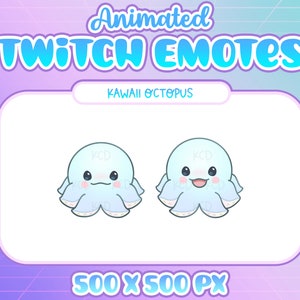 Animated Octopus Emote Animated Twitch Emotes Chibi Twitch - Etsy