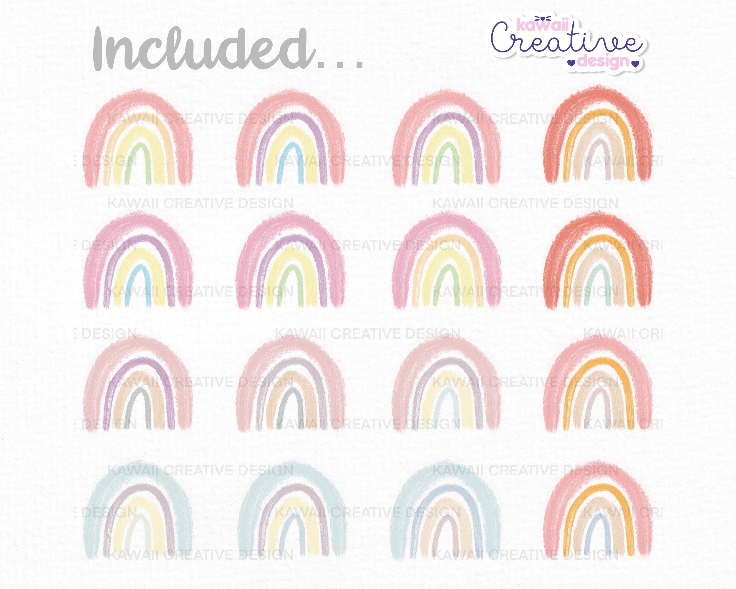 Boho Rainbow Clipart Commercial Use, Boho Rainbow PNG, Boho Rainbow ...