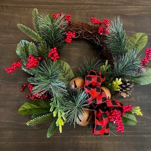 Christmas Rustic Bell Wreath, Farmhouse, Country Wreaths - Etsy