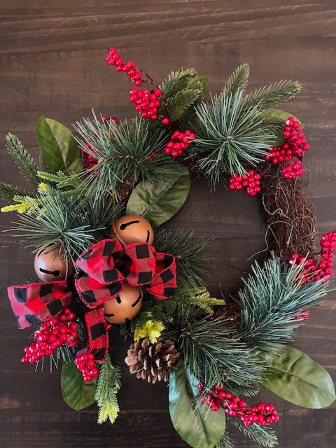 Christmas Rustic Bell Wreath, Farmhouse, Country Wreaths - Etsy