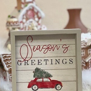 Christmas Wood Sign Block Sign Wood Sign Frame Decoration - Etsy