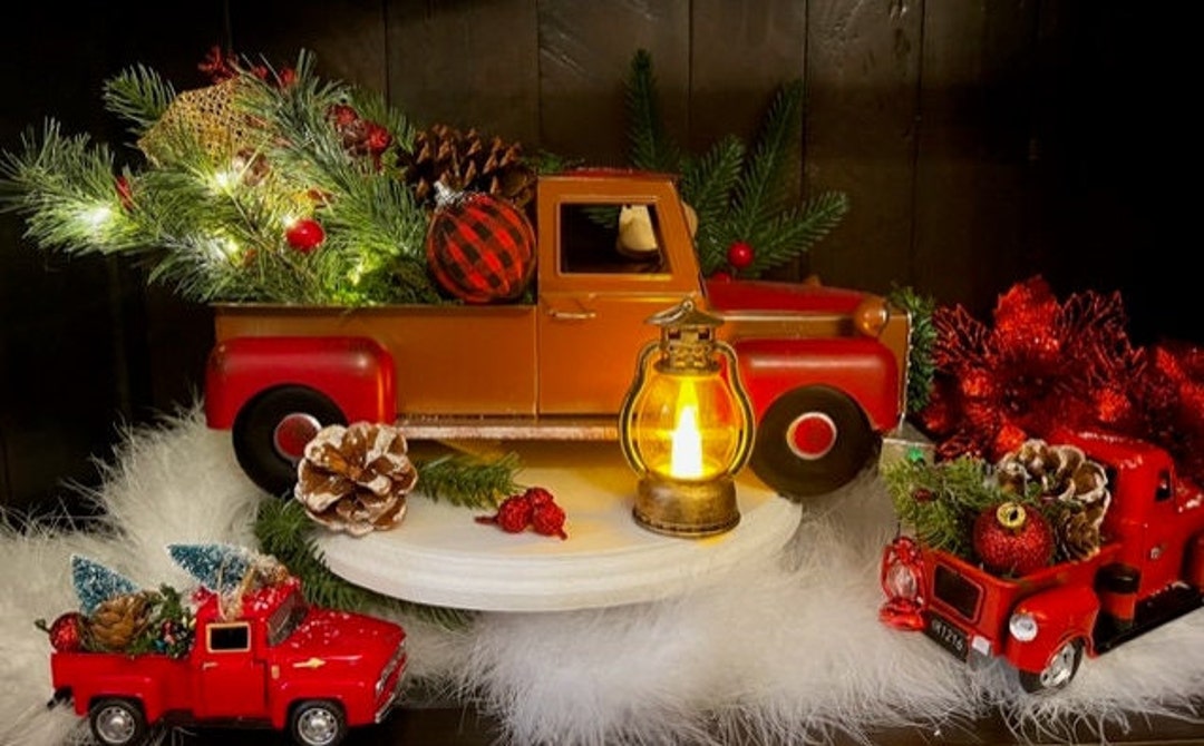 14 Red Farm Truck Christmas Red Truck Christmas - Etsy