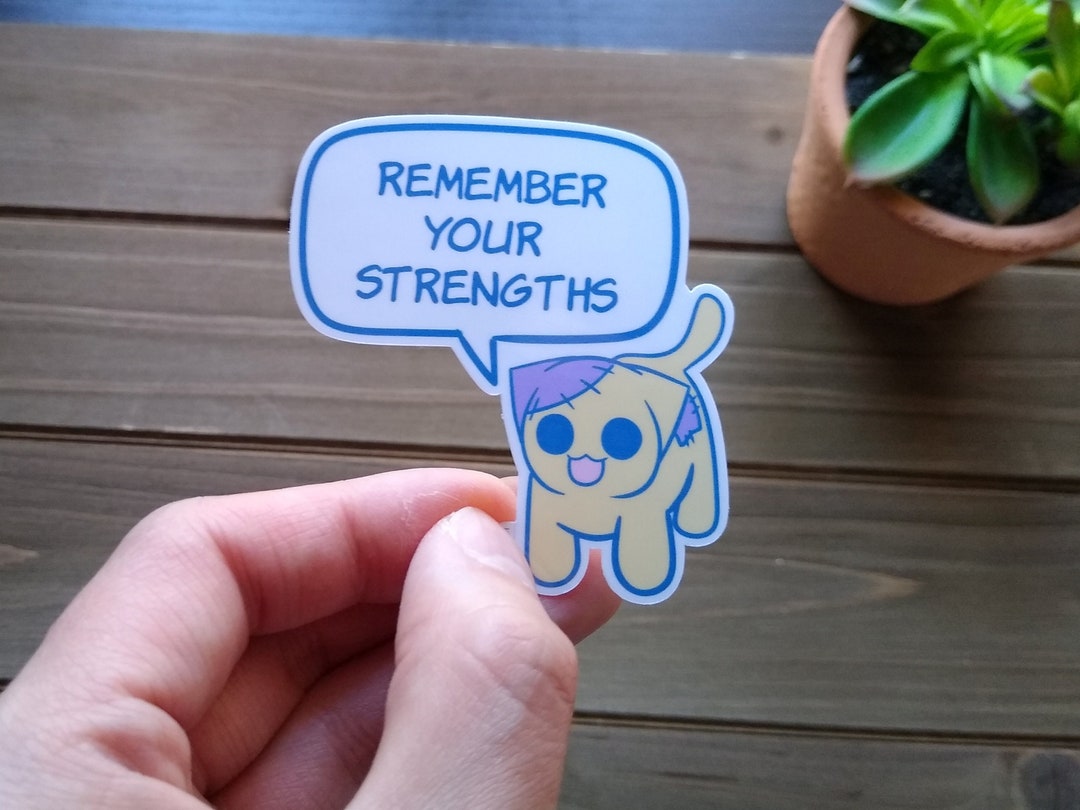 Remember Your Strengths Waterproof Vinyl Cat Sticker for - Etsy