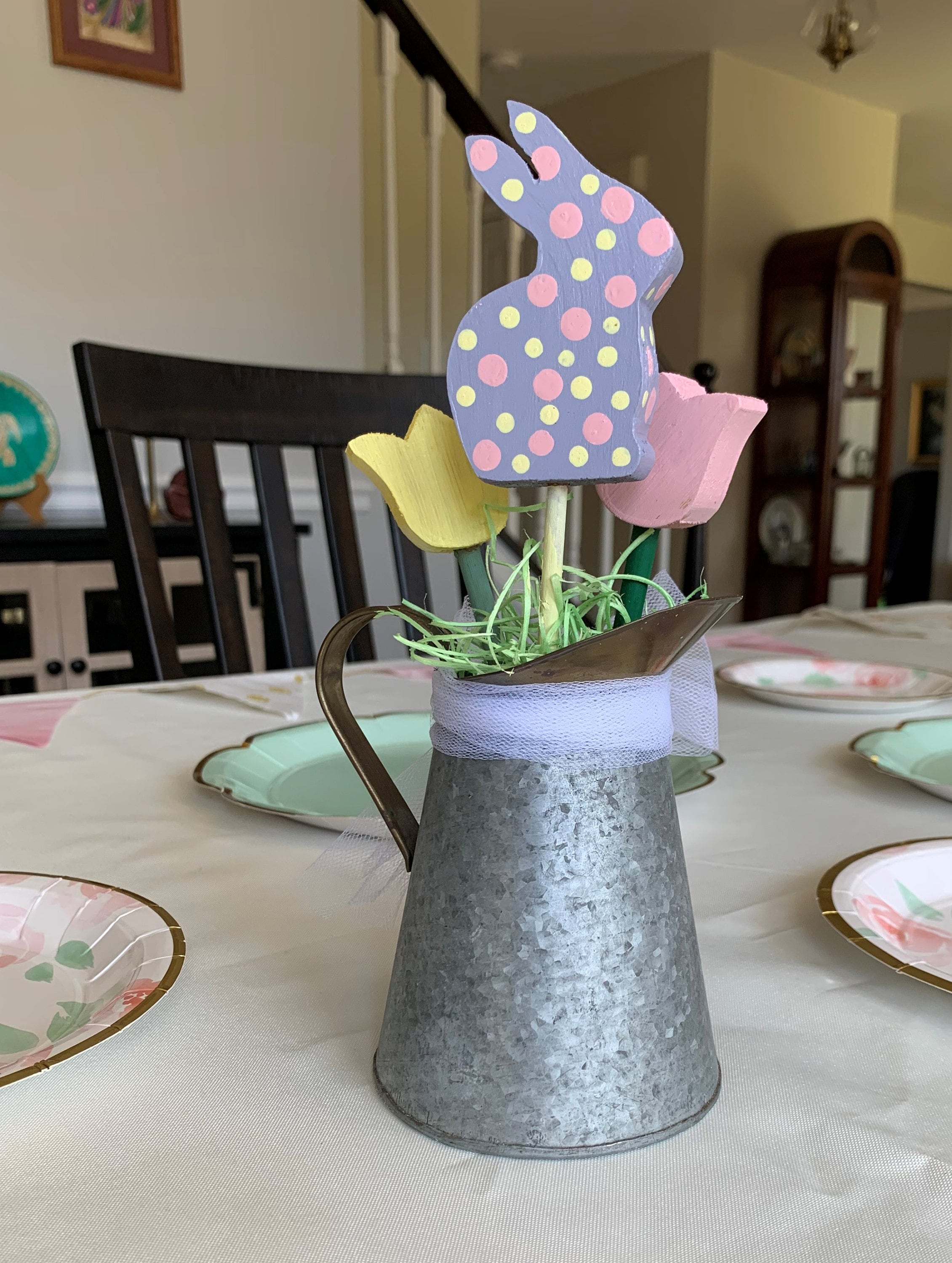 Artesanía de madera de primavera, flor de madera, tulipanes rústicos de ...