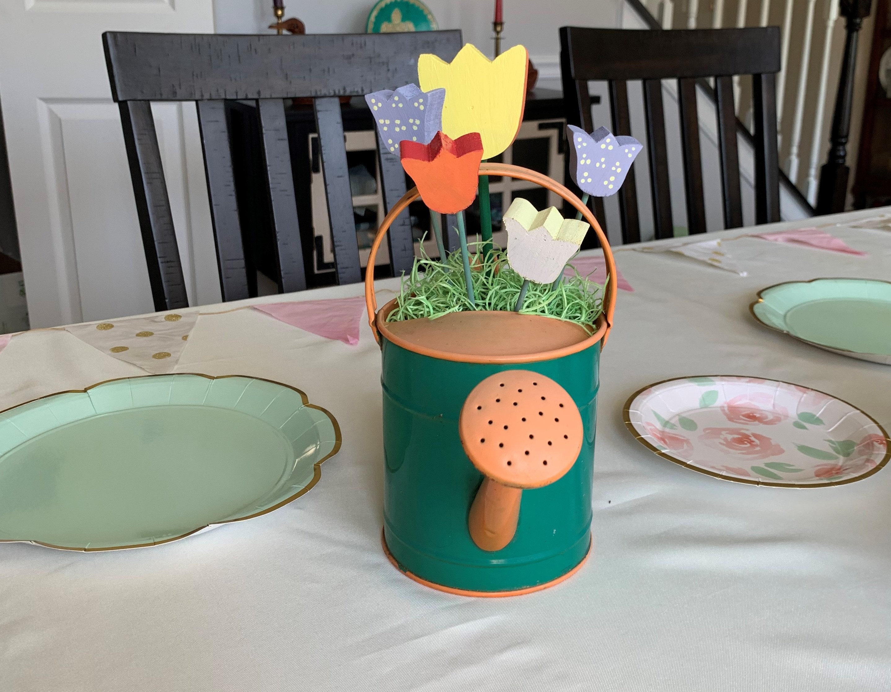 Artesanía de madera de primavera, flor de madera, tulipanes rústicos de ...