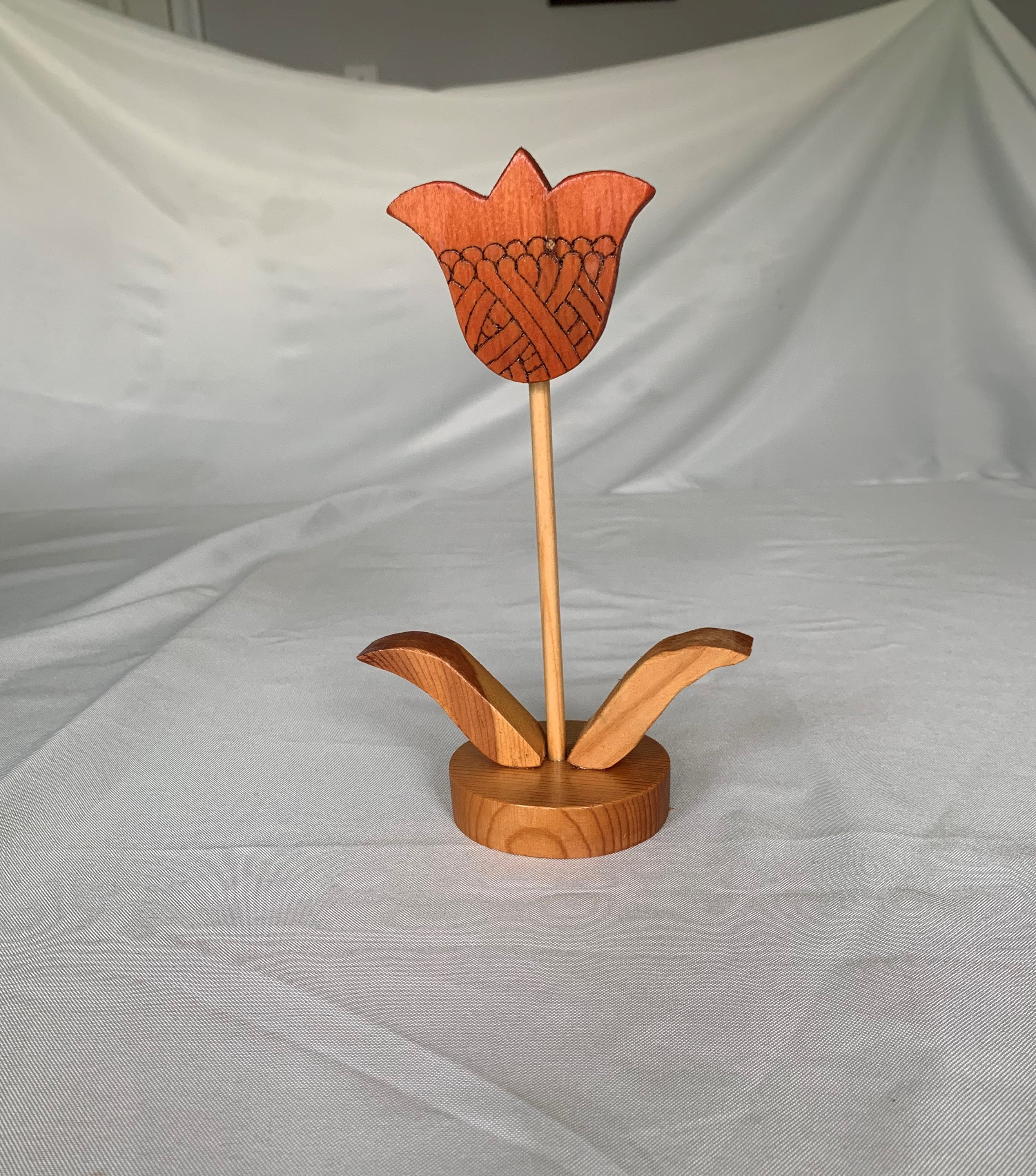 3D Wooden Flowers, Wood Burning Engraved Flowers, Spring Wood Craft ...