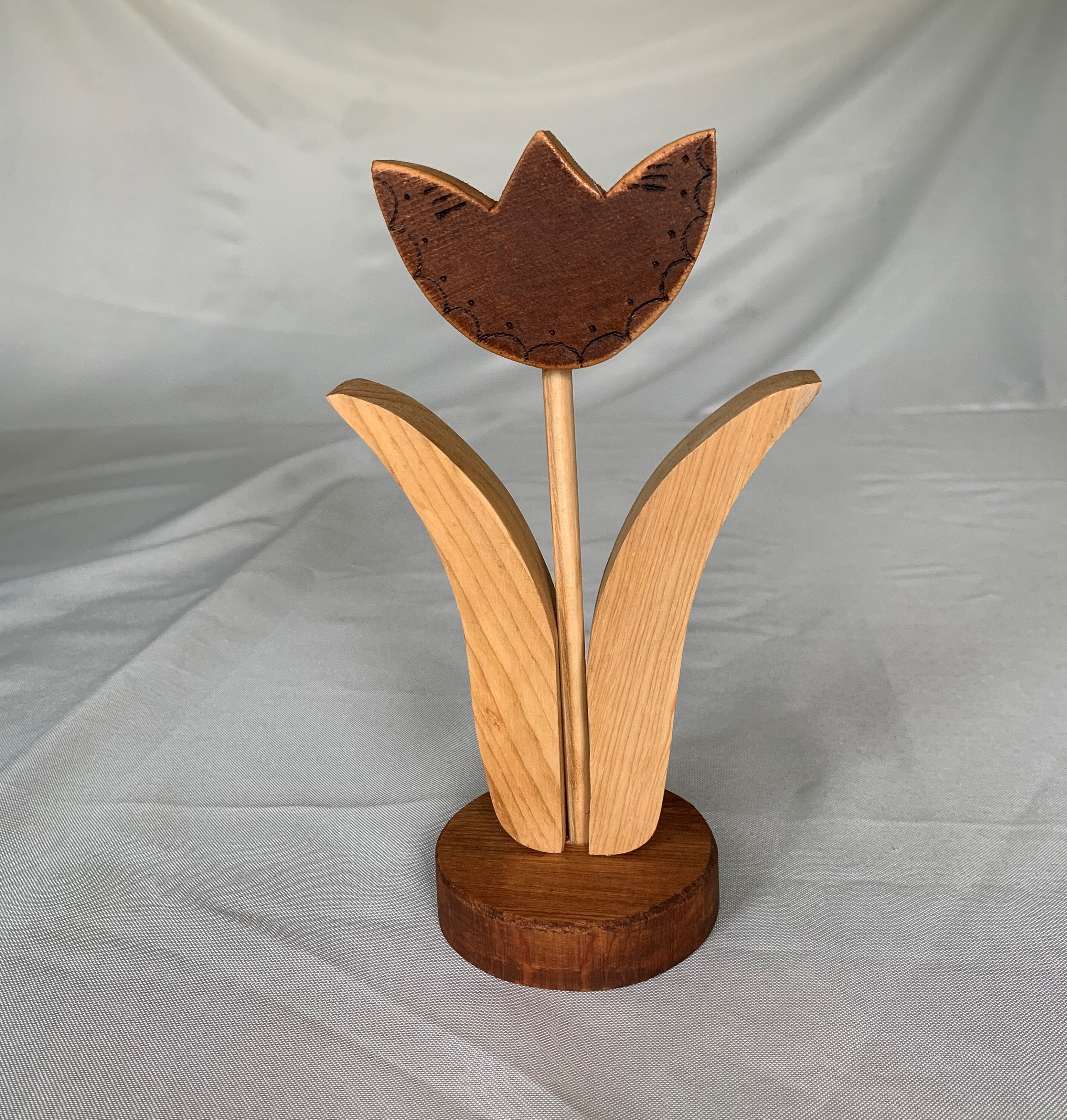 3D Wooden Flowers, Wood Burning Engraved Flowers, Spring Wood Craft ...