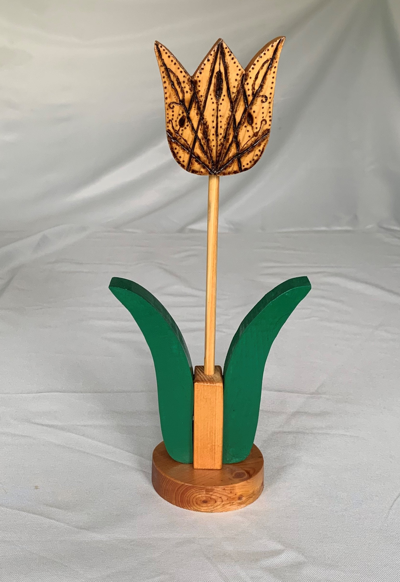 3D Wooden Flowers, Wood Burning Engraved Flowers, Spring Wood Craft ...