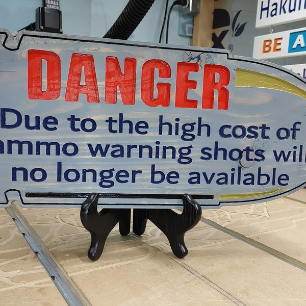 Warning Shot Sign - Etsy