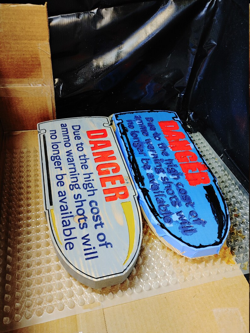 Bullet Shaped Warning Sign DANGER Warning Shots No Longer Available ...