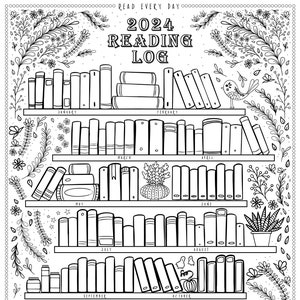 Reading Tracker Coloring Page - Etsy Canada