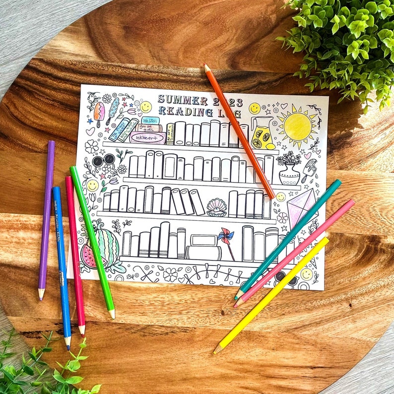 Summer Reading Log 2024, Yearly Reading Log, Monthly Reading Log ...