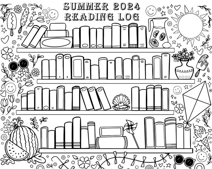 Summer Reading Log 2024, Yearly Reading Log, Monthly Reading Log ...