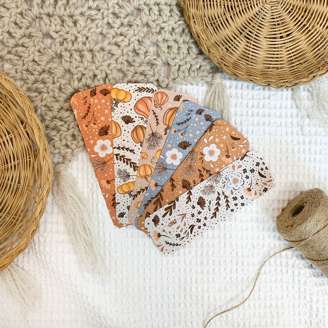 Boho Autumn Floral Bookmarks - Set of Six, Fall Bookmark Pack, Cute ...