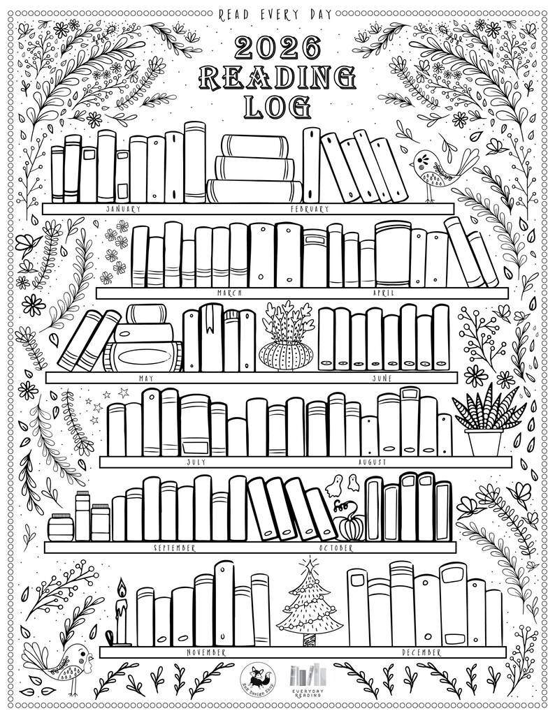 Reading Log 2026, Yearly Reading Log, Monthly Reading Log Printable ...