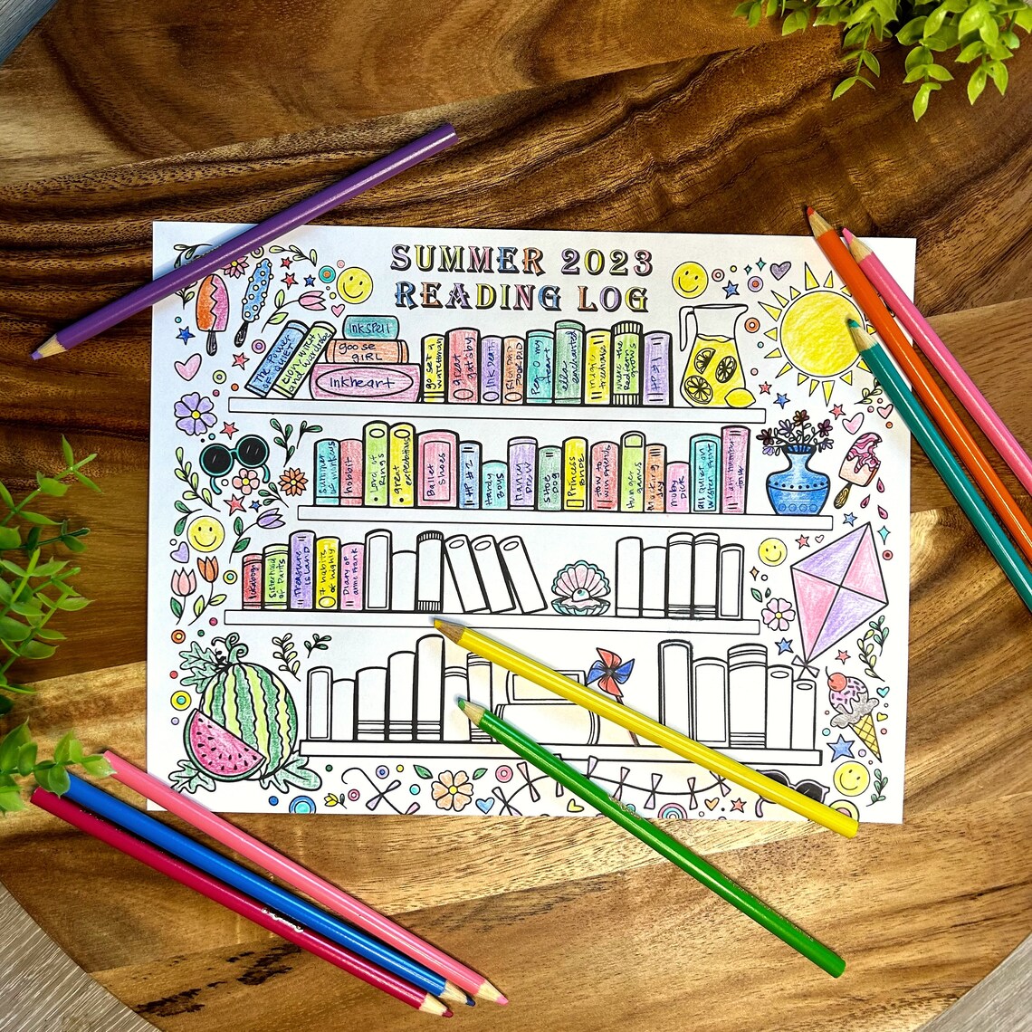 Summer Reading Log 2024, Yearly Reading Log, Monthly Reading Log ...