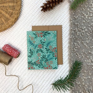 Winter Floral Greeting Cards, Holiday Note Card Pack, Set of Eight ...