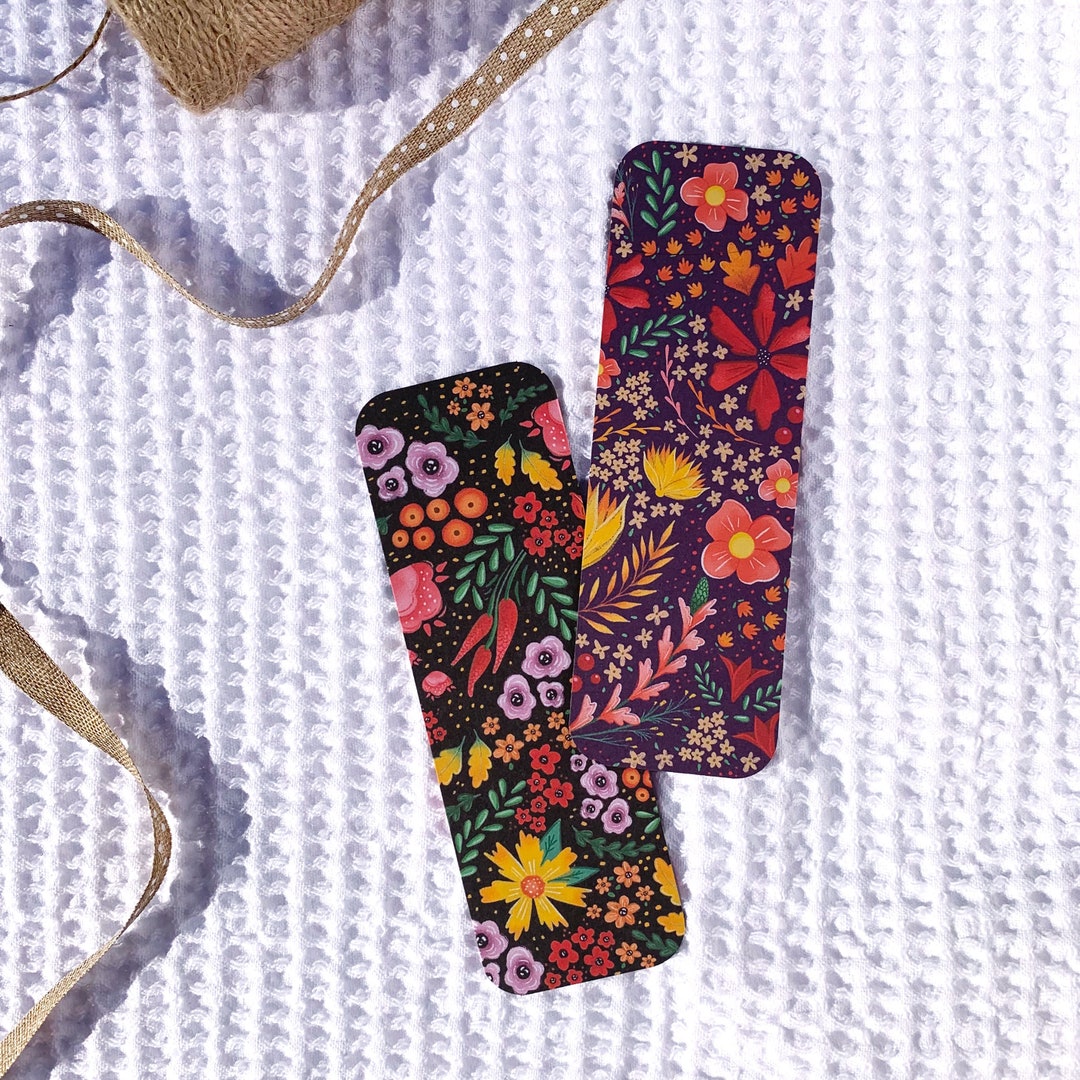 Autumn Floral Bookmarks - Set of Two, Fall Bookmarks, Cute Thanksgiving ...