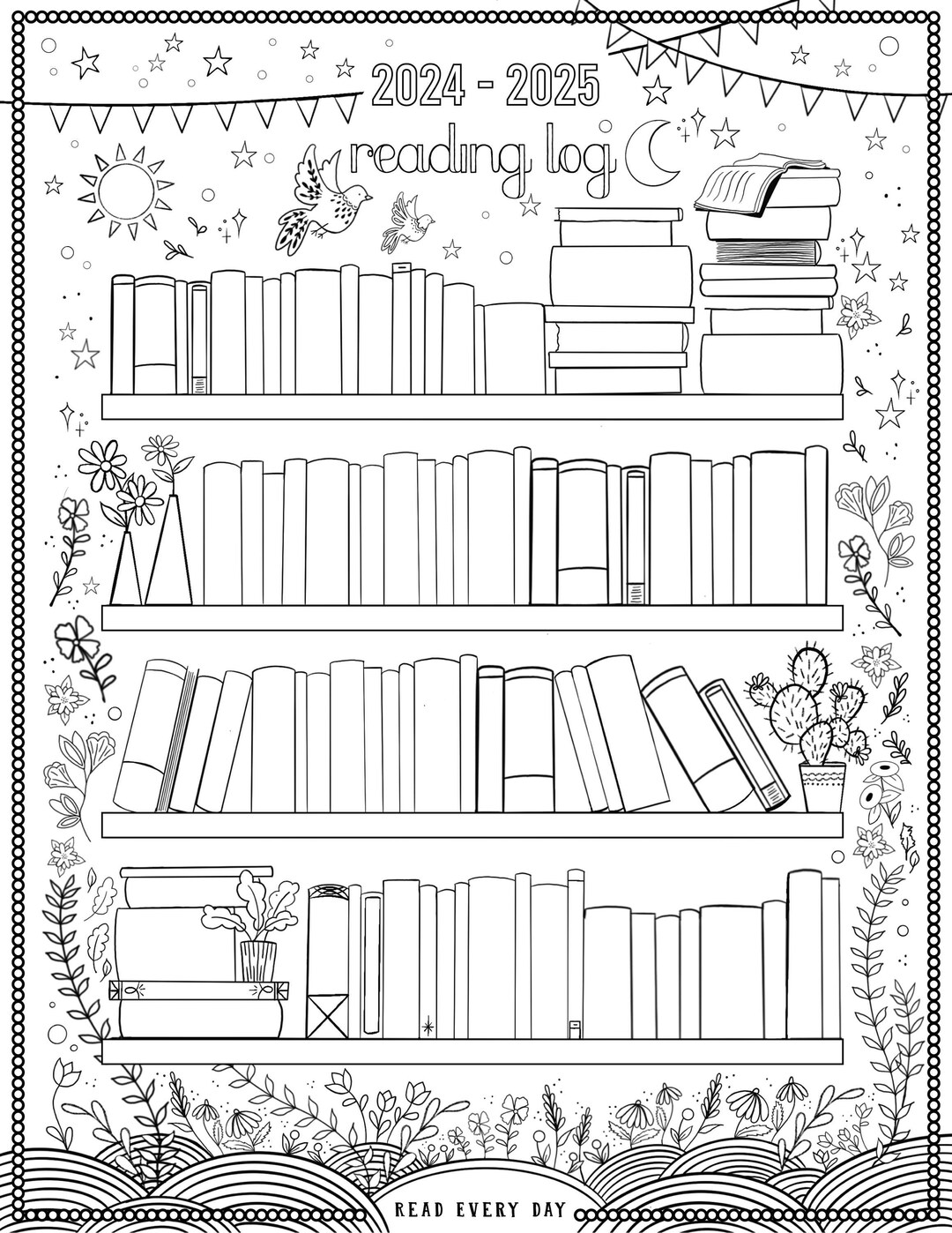 Academic Reading Log, 2024 - 2025, Yearly Reading Log, School Reading ...