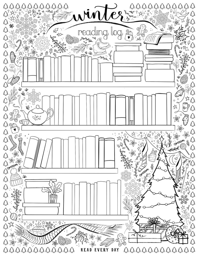 Winter Reading Log, Yearly Reading Log, Monthly Reading Log Printable ...