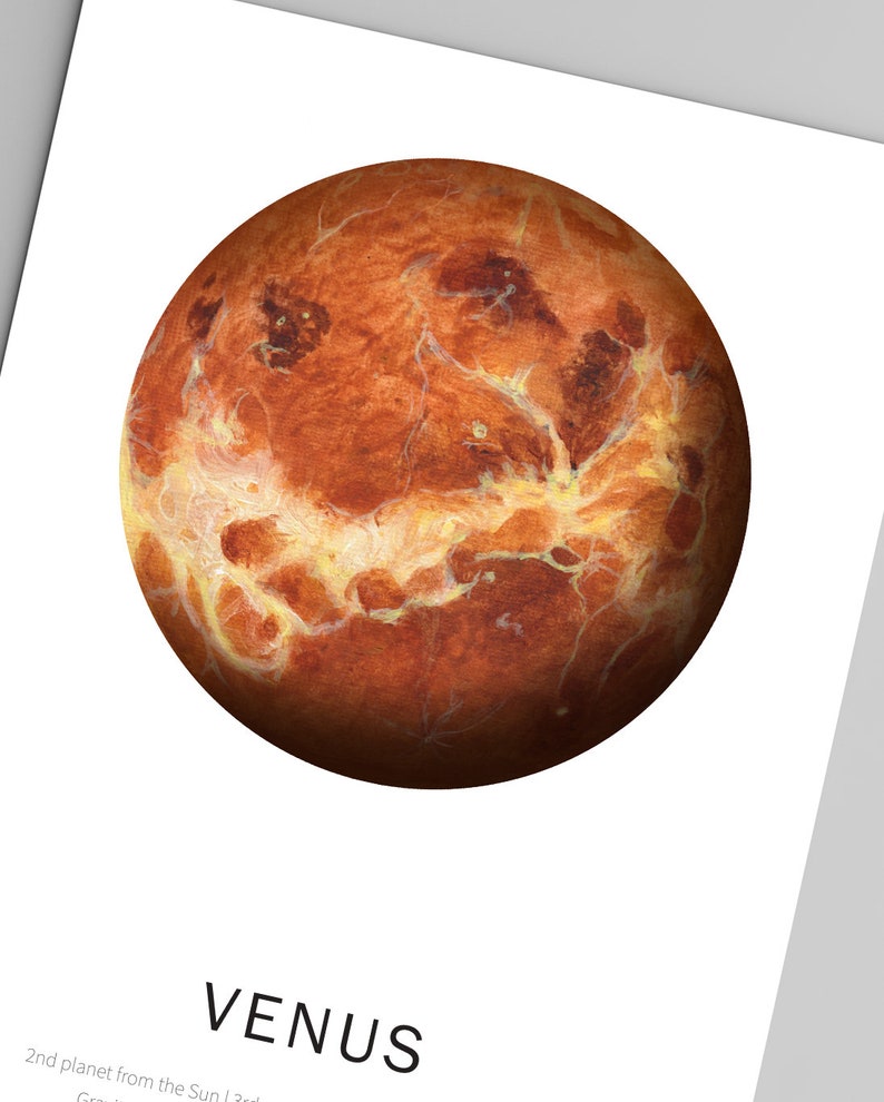Venus Poster - Planet Poster - PDF - DIGITAL - Venus Facts - Art ...