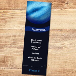 Printable Solar System Bookmarks - Planets - PDF - DIGITAL - Planet ...