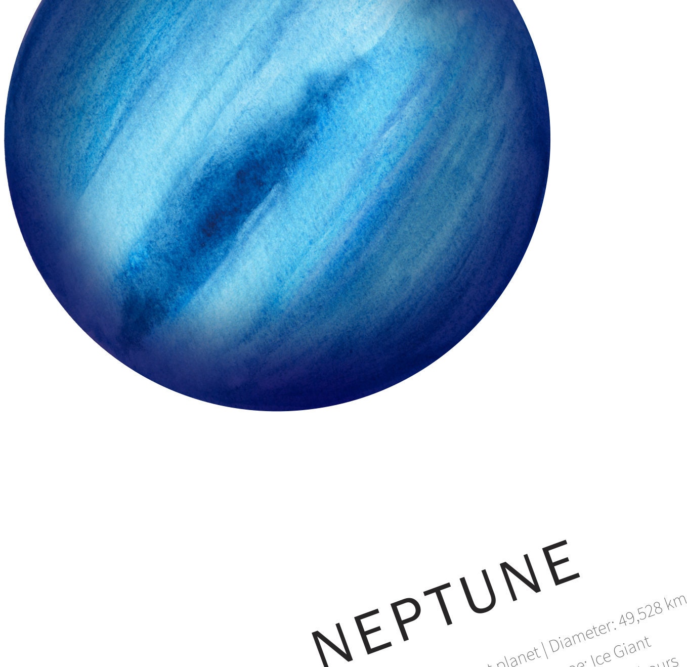 Neptune Poster - Planet Poster - PDF - DIGITAL - Neptune Facts - Art ...