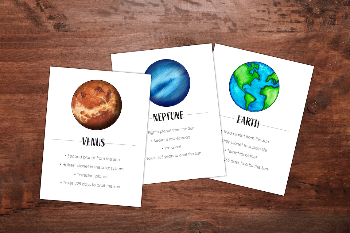 Solar System Flash Cards - Planets - PDF - DIGITAL - Planet Facts ...