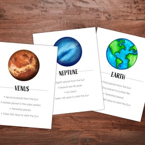Solar System Flash Cards - Planets - PDF - DIGITAL - Planet Facts ...