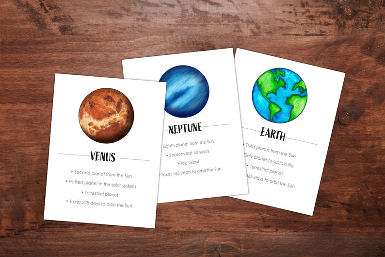 Solar System Flash Cards - Planets - PDF - DIGITAL - Planet Facts ...