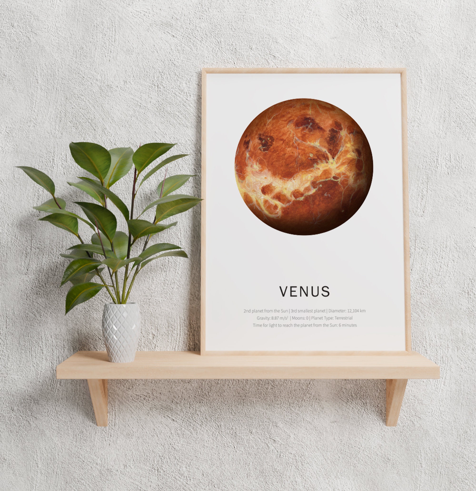Venus Poster - Planet Poster - PDF - DIGITAL - Venus Facts - Art ...