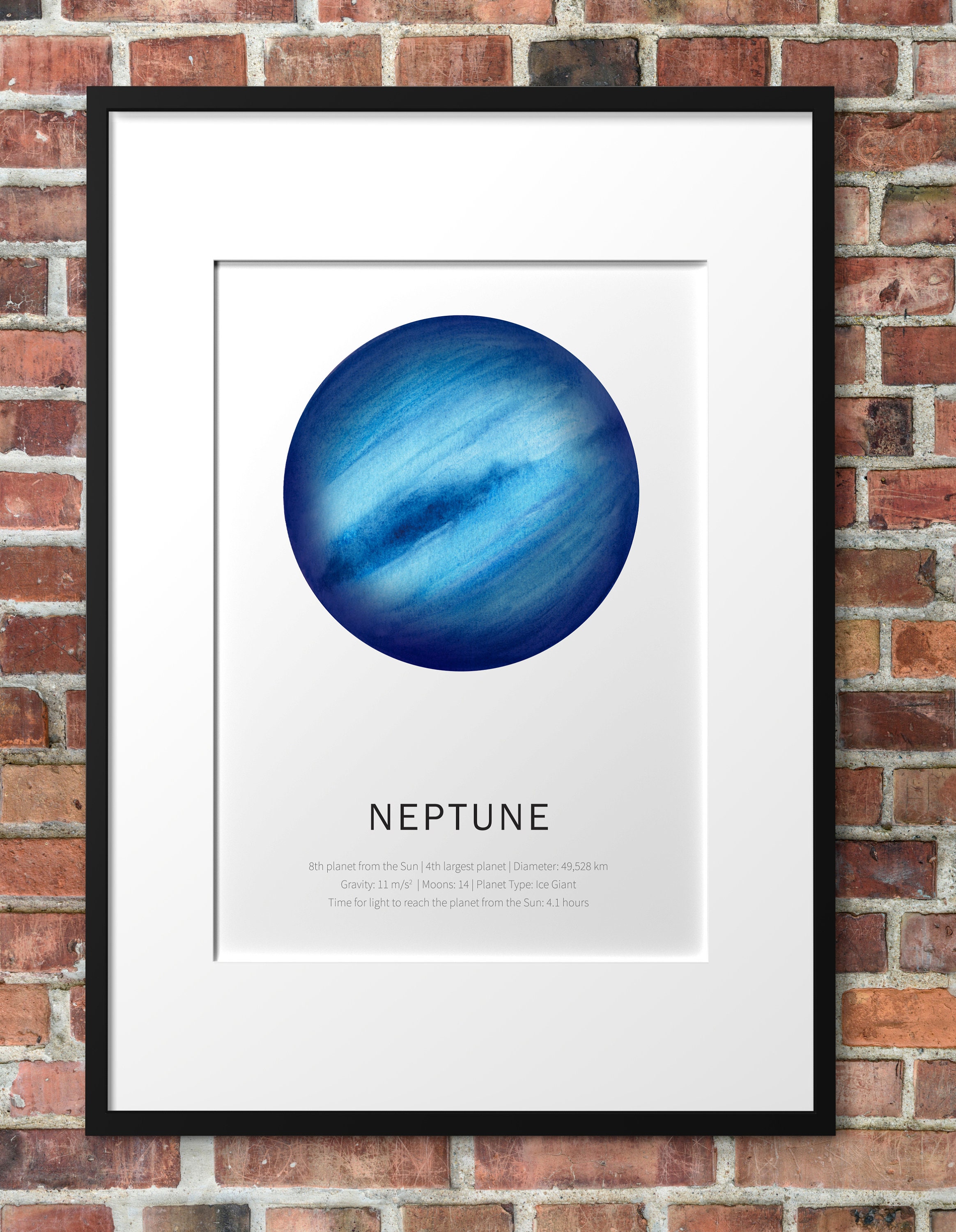 Neptune Poster - Planet Poster - PDF - DIGITAL - Neptune Facts - Art ...