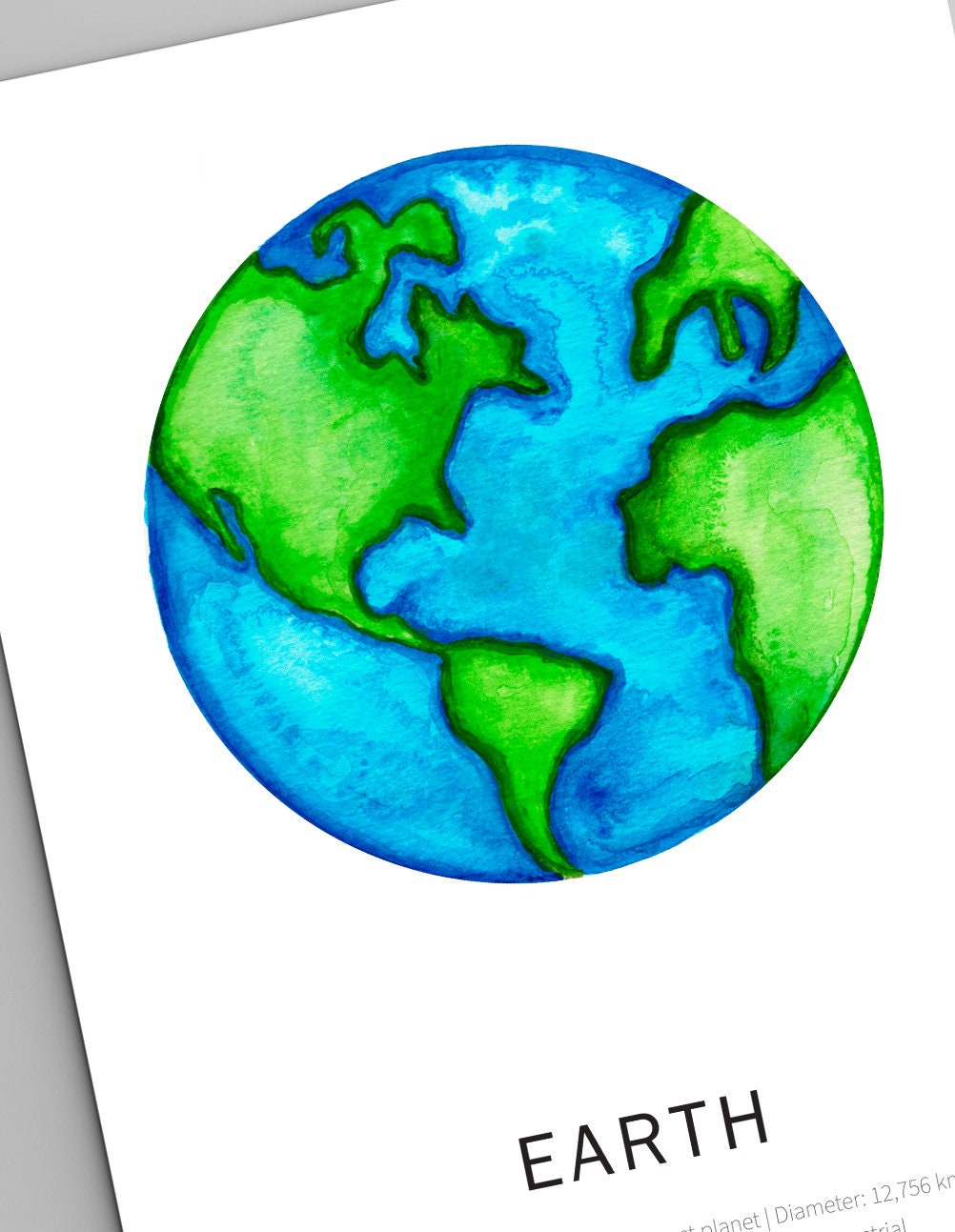 Earth Poster - PDF - DIGITAL - Earth Facts - Solar System - Planets ...