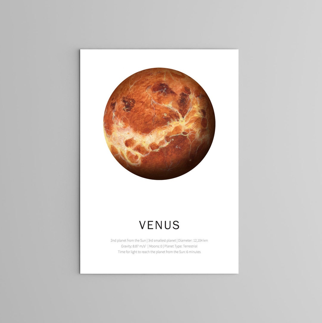 Venus Poster - Planet Poster - PDF - DIGITAL - Venus Facts - Art ...