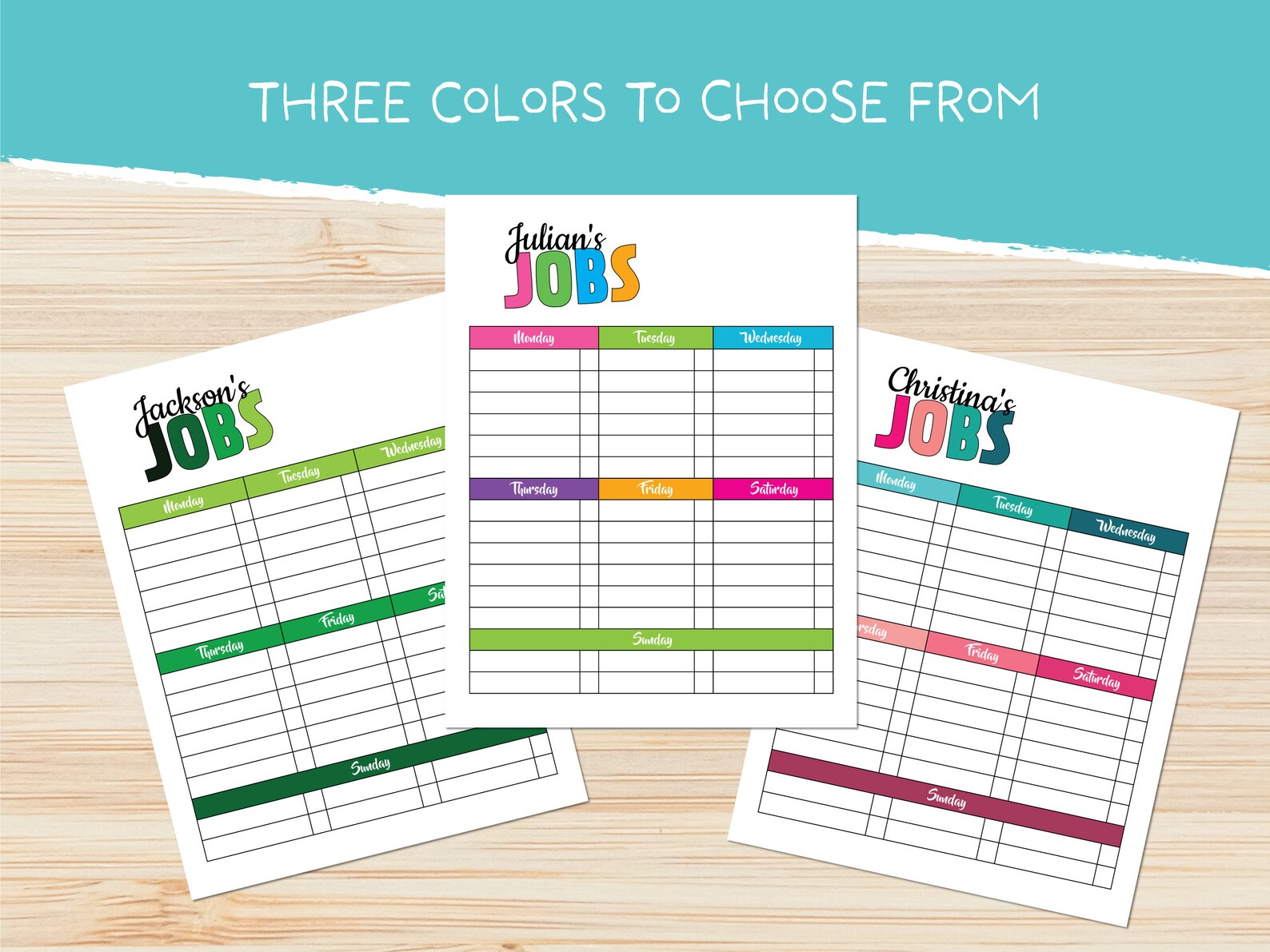 Editable Chore Chart for Kids, Kids Job Chart, Weekly Job Checklist ...