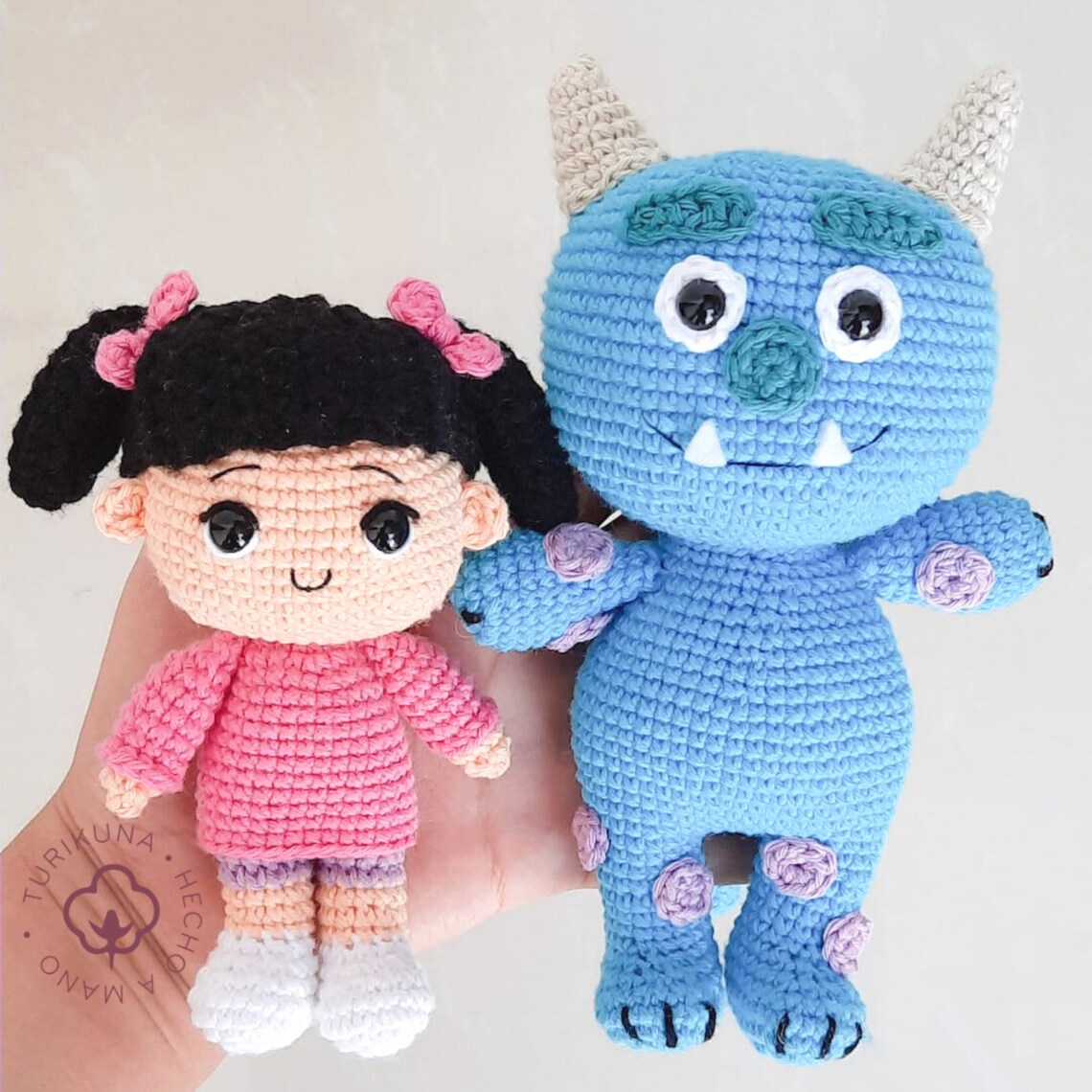 PDF PATTERN. Boo & Sully sullivan Monsters INC, Español/ English - Etsy