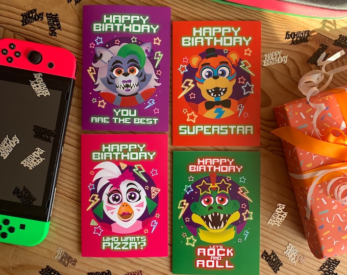 FNAF Security Breach Birthday Cards ! - Etsy