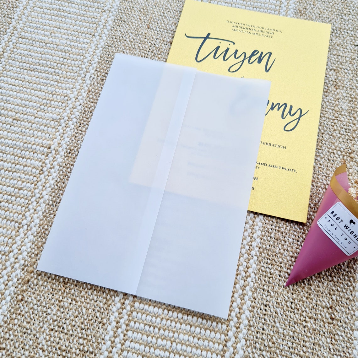 Prefolded Vellum Jacket 5x7 Invitation for DIY Wedding Vellum - Etsy