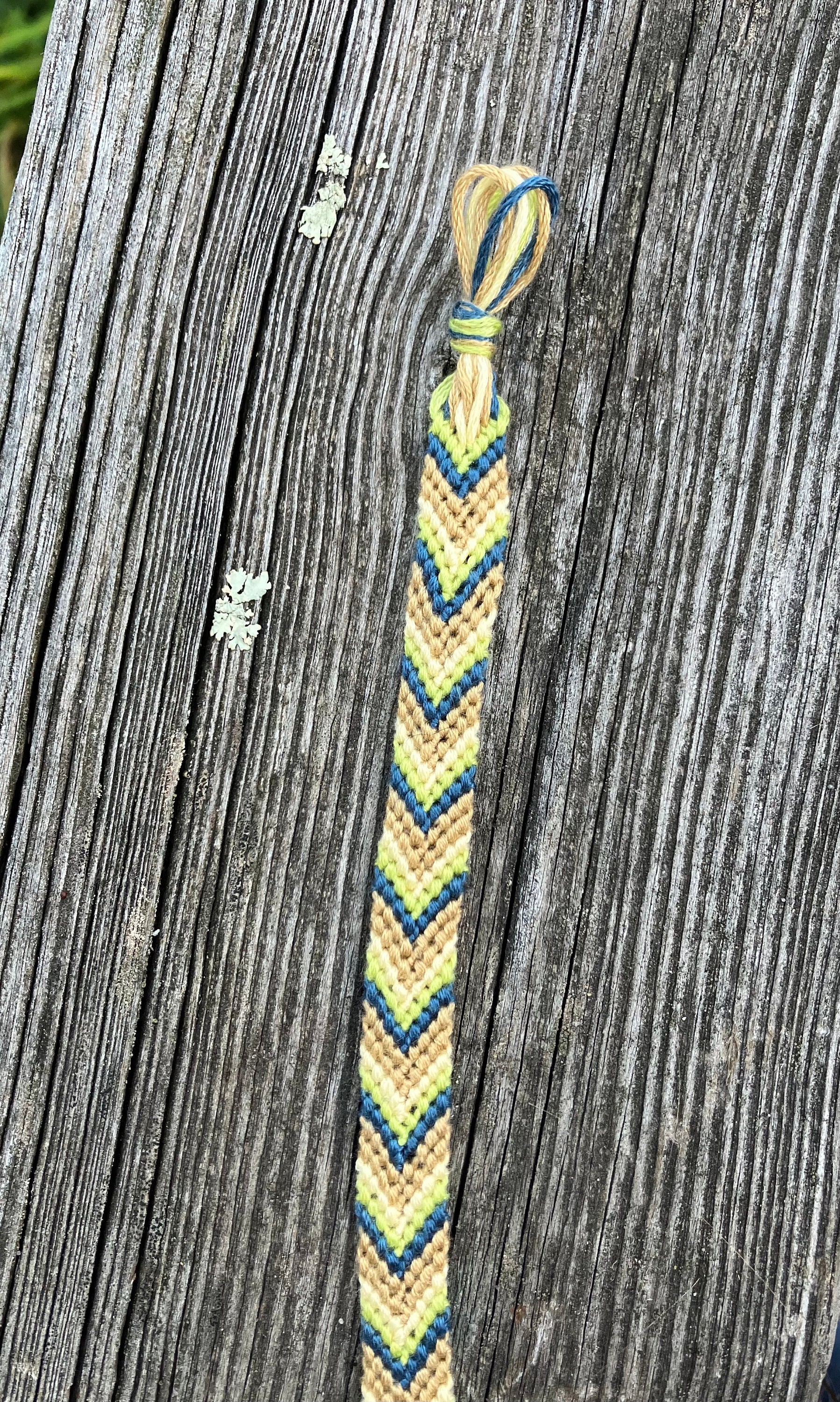 Blue, Yellow, and Green Friendship Bracelet - Etsy