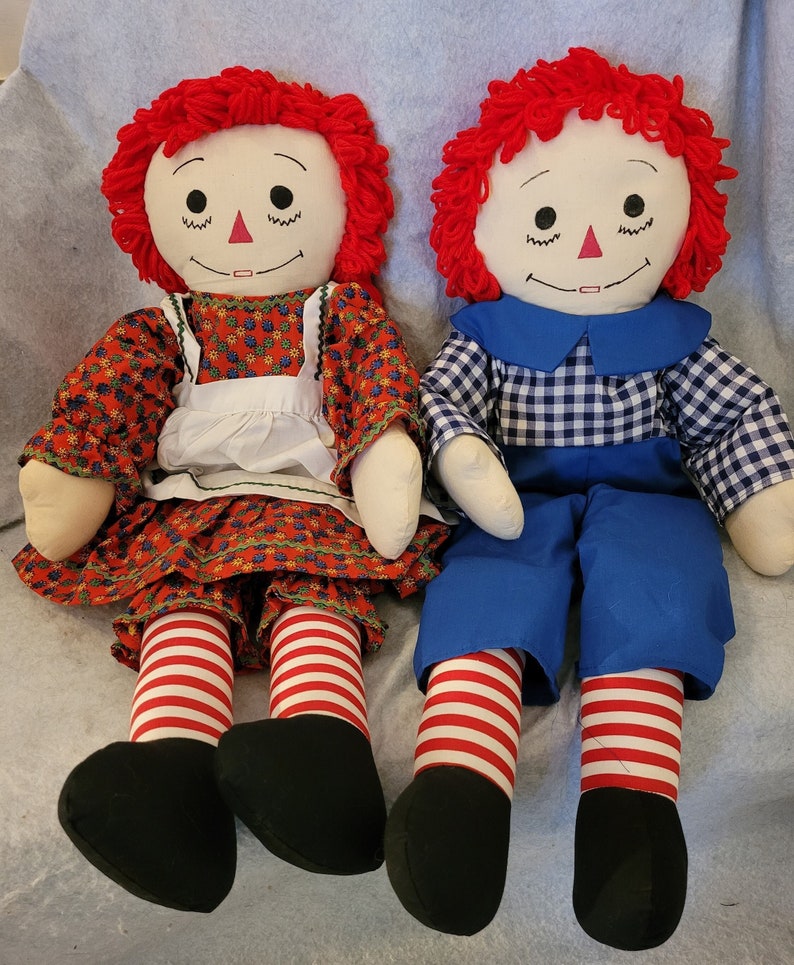 Vintage Raggedy Ann & Andy Rag Dolls - Etsy