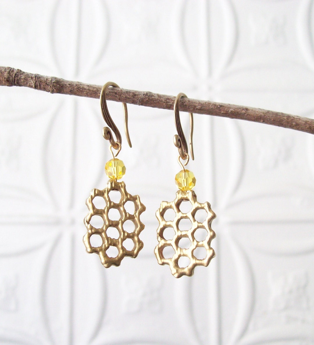 Honeycomb Set Earrings and Pendant - Etsy