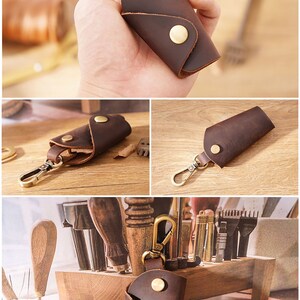 Premium Leather Key Ring Pouch - Compact and Stylish Key Holder for ...