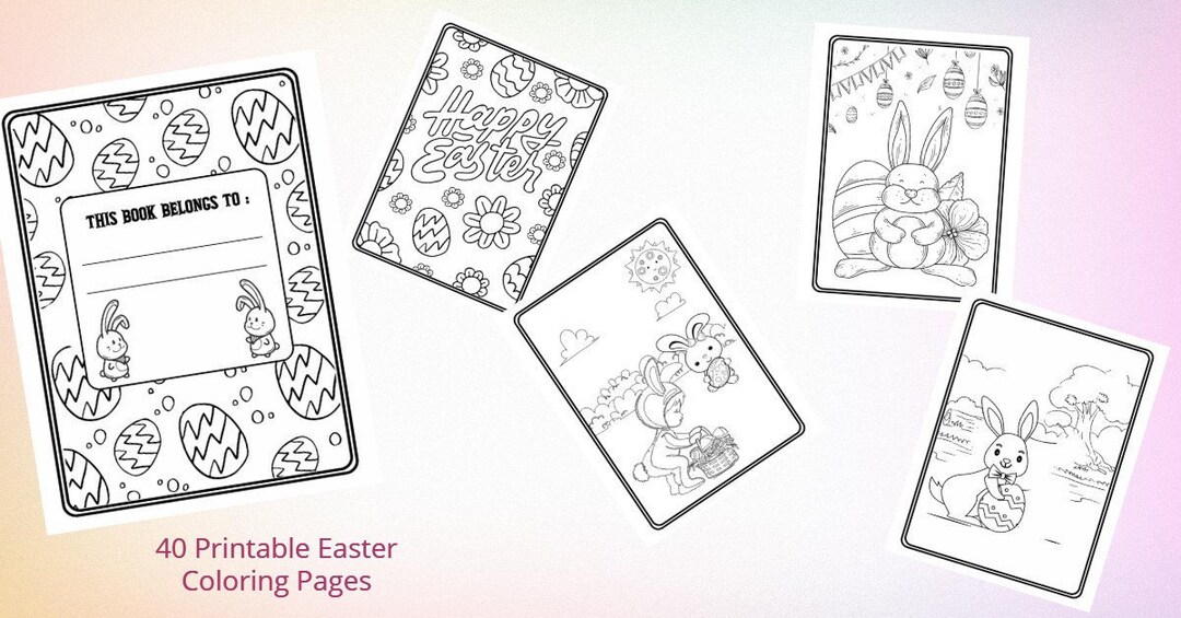 Printable Easter Coloring Pages 40 Pages - Etsy
