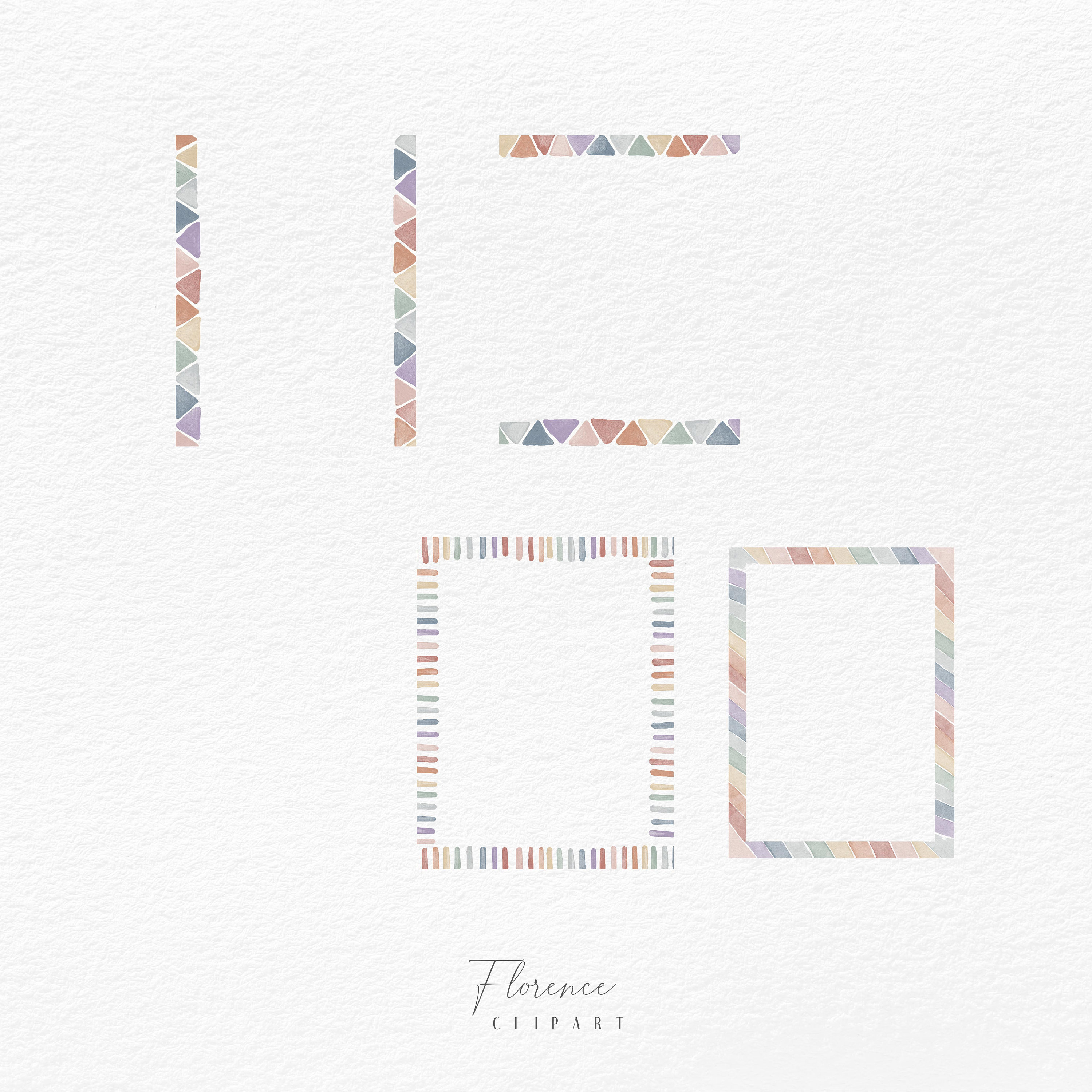 Watercolor Rainbow Borders Clipart Pastel Boho Rainbow Frame - Etsy