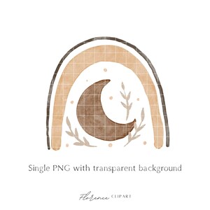 Boho Neutral Rainbow Clipart, Hand Drawn Boho Rainbow PNG File, Baby ...