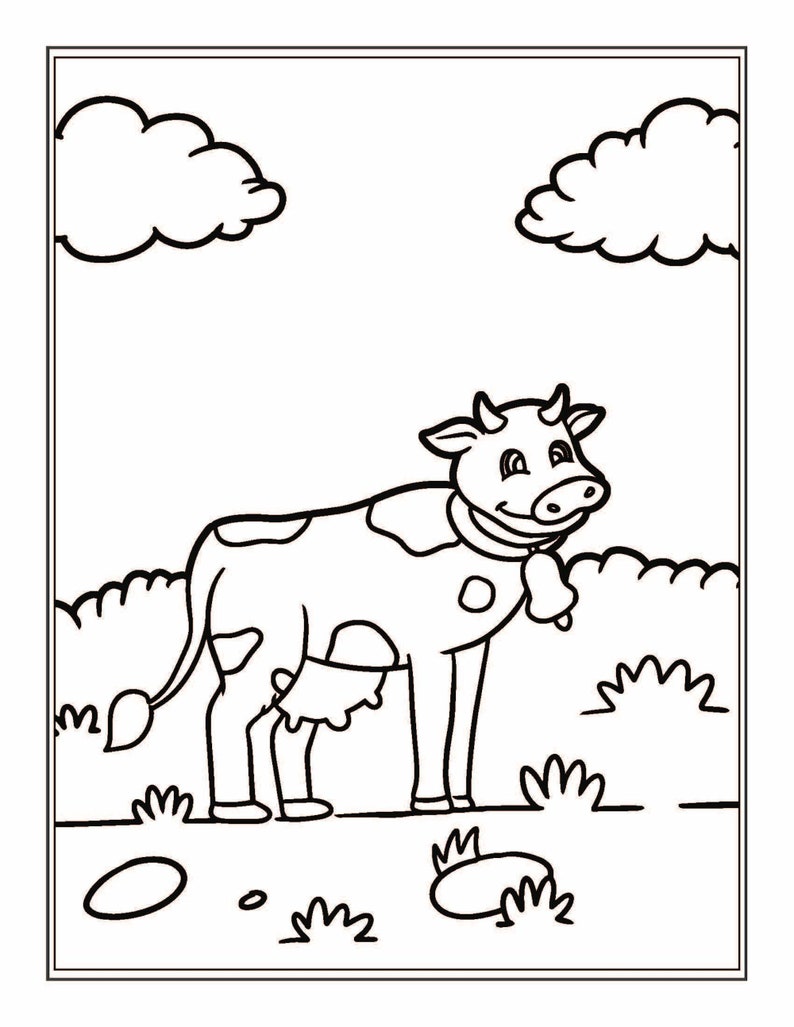 Kids Farm Animals and Fruit & Veggie Coloring Sheets - Etsy