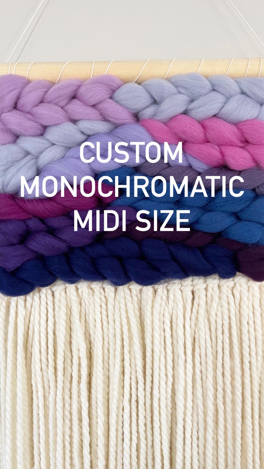 Custom Monochromatic Woven Wall Hanging / Tapestry / Handmade Weaving ...