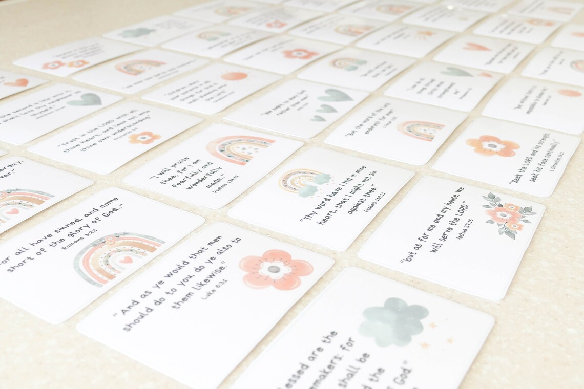 40 Bible Verse Cards Scripture Verse Bible Verse Card - Etsy