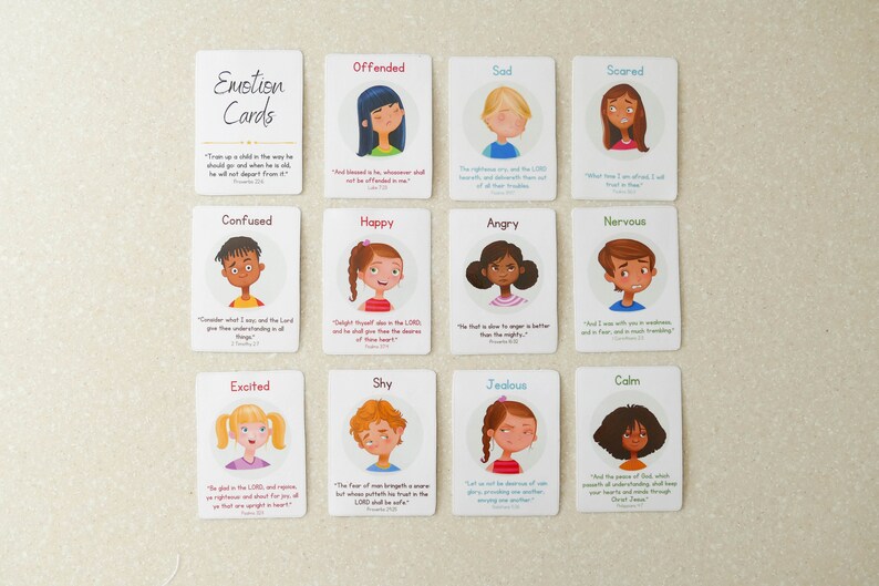 Christian Feeling and Emotion Cards | Cards and Poster | Feelings ...